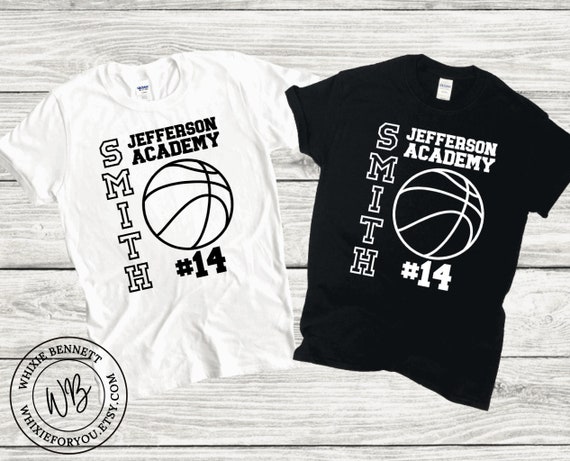 Basketball T-shirt With School or Club and Name and Number | Etsy