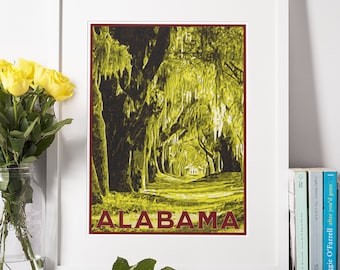 Vintage Alabama Poster - Etsy