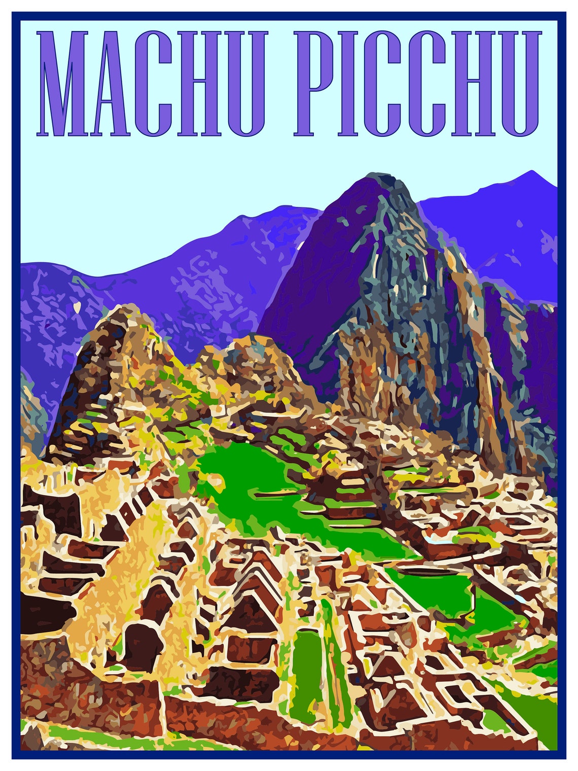 Machu Picchu Travel Poster, Vintage Style Poster, Home, Peru Print ...