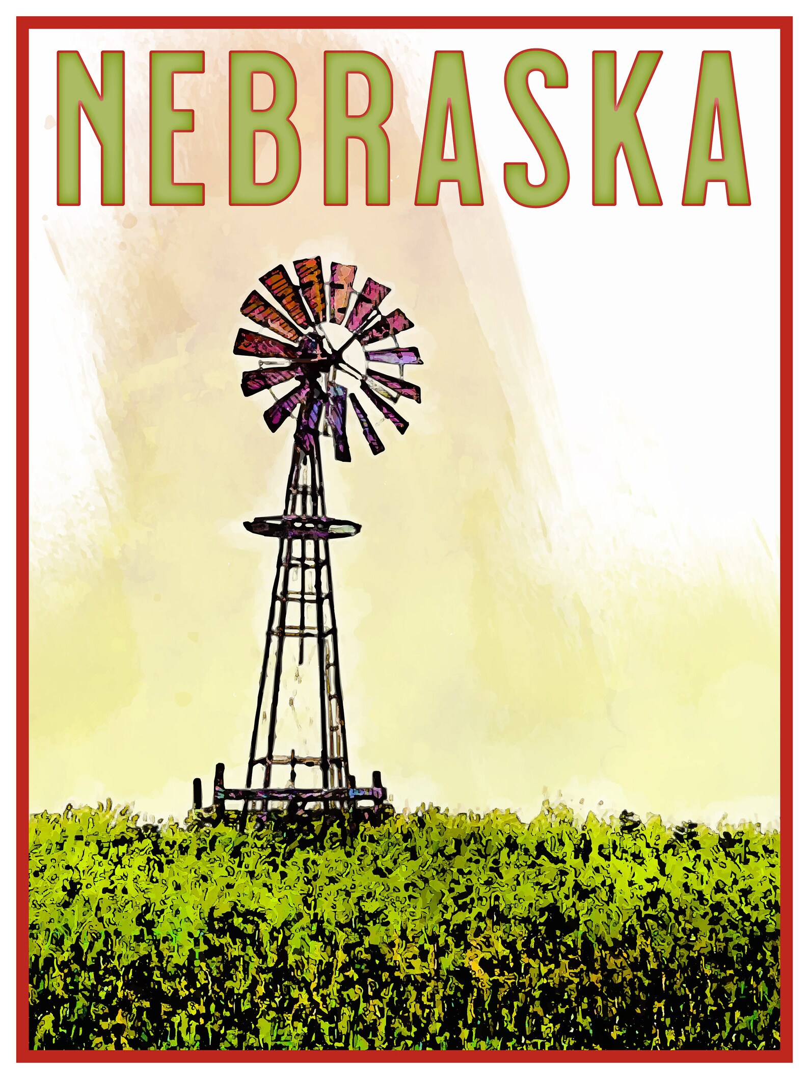 Nebraska Travel Poster, Vintage Style Poster,home, Wall Art, Travel ...