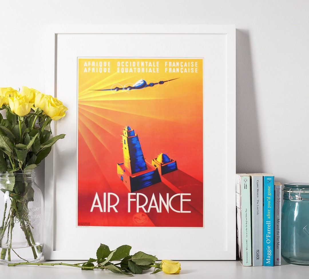 France Travel Poster, Vintage Poster Reprint, Home Decor, Air France ...