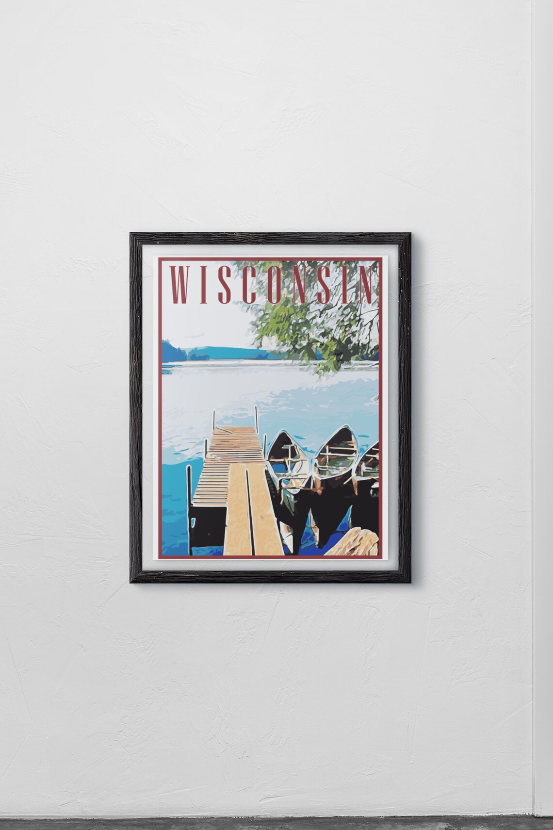 Wisconsin Travel Poster Vintage Style PosterHome Wall Art | Etsy