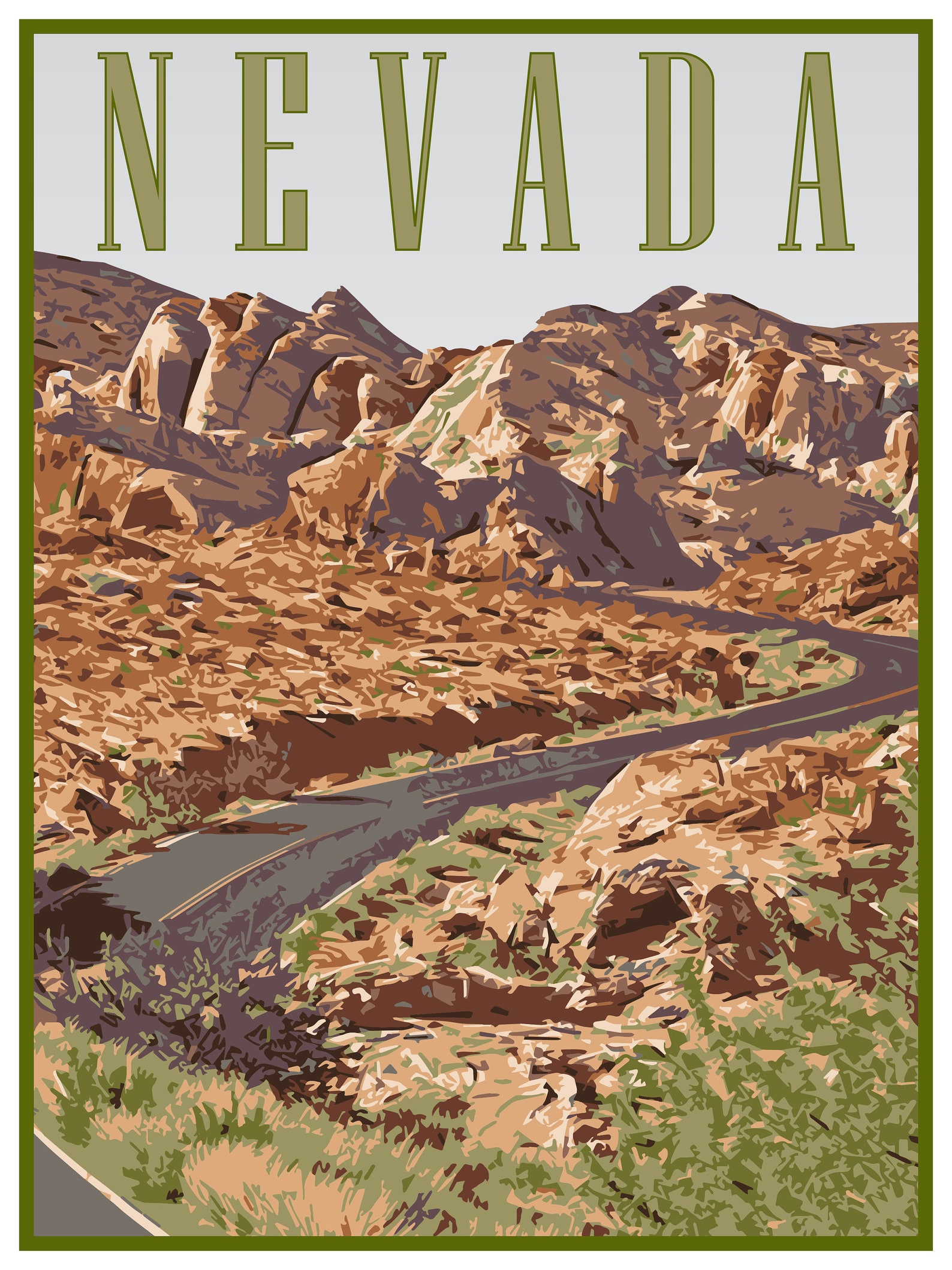 Nevada Travel Poster, Vintage Style Poster,home, Wall Art, Travel ...