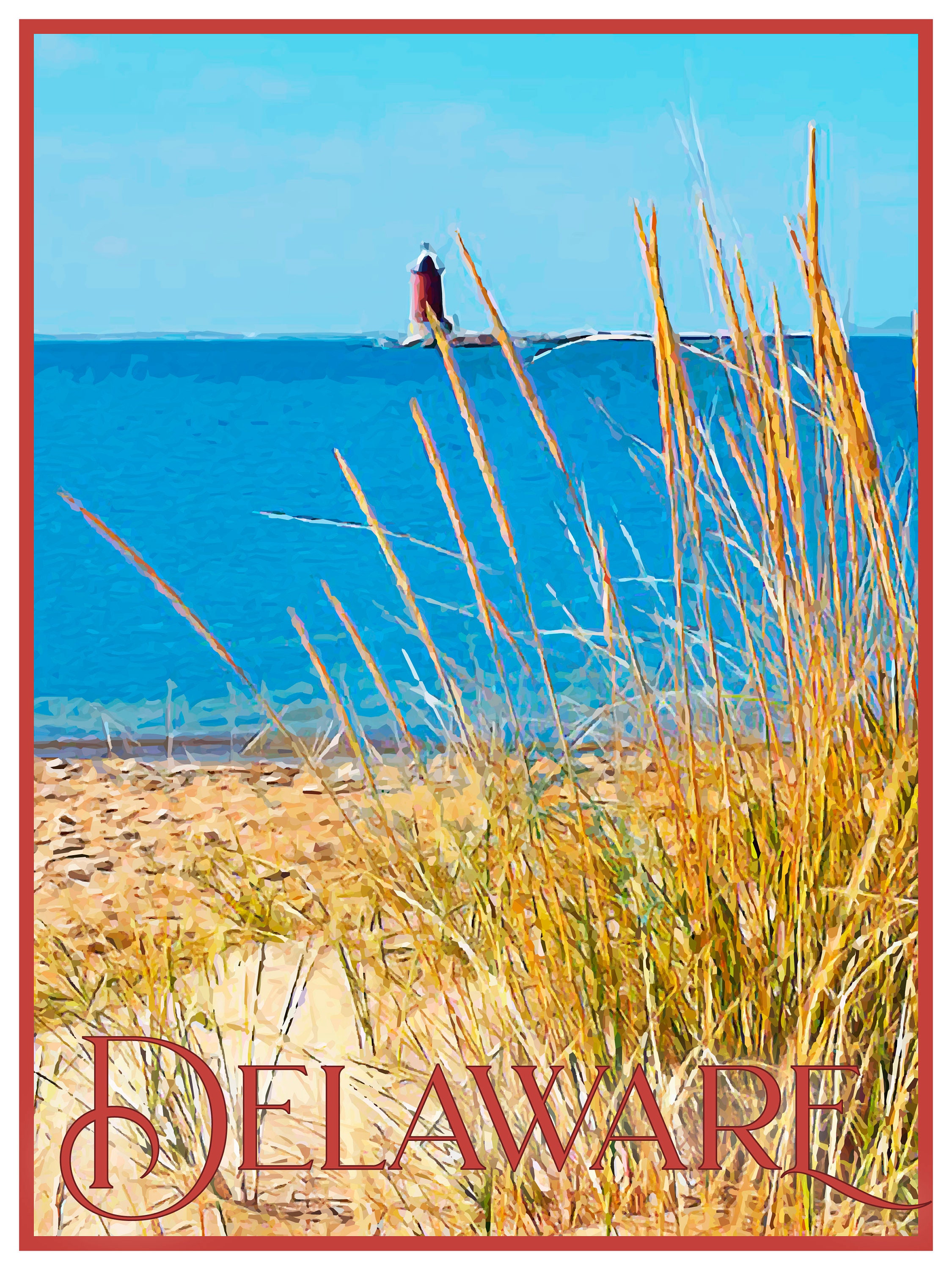 Delaware Reise Poster Vintage-Stil Poster Haus Wandkunst - Etsy.de
