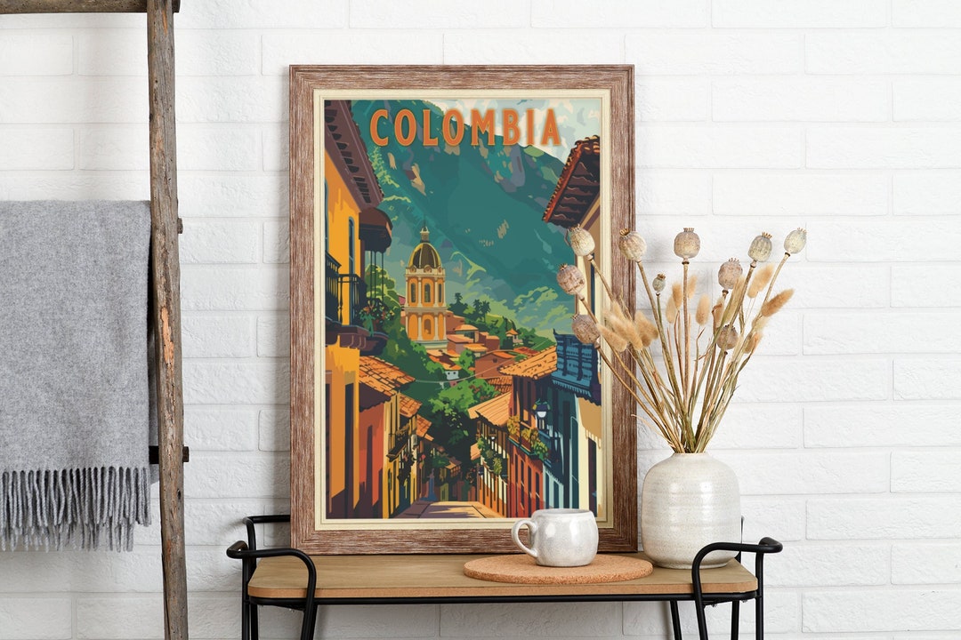Digital Colombia Travel Poster, Vintage Style Digital Poster, Home ...