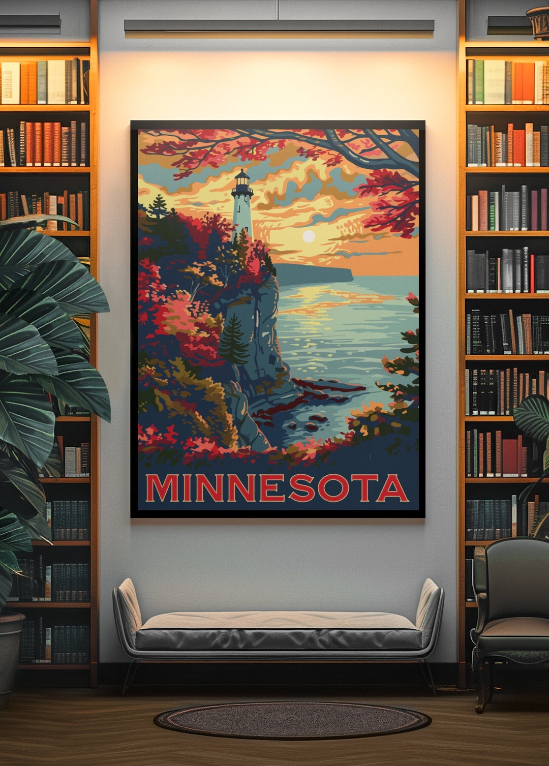Minnesota Travel Poster, Vintage Style Poster,home, Wall Art, Travel ...