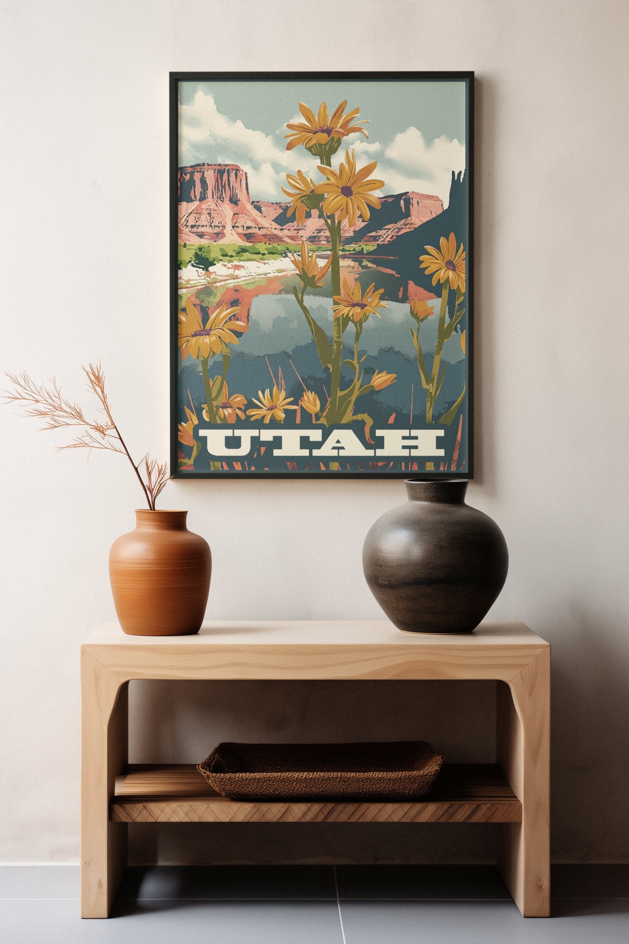 Utah Travel Poster, Vintage Serigraph Style Poster, Wall Art, Travel ...