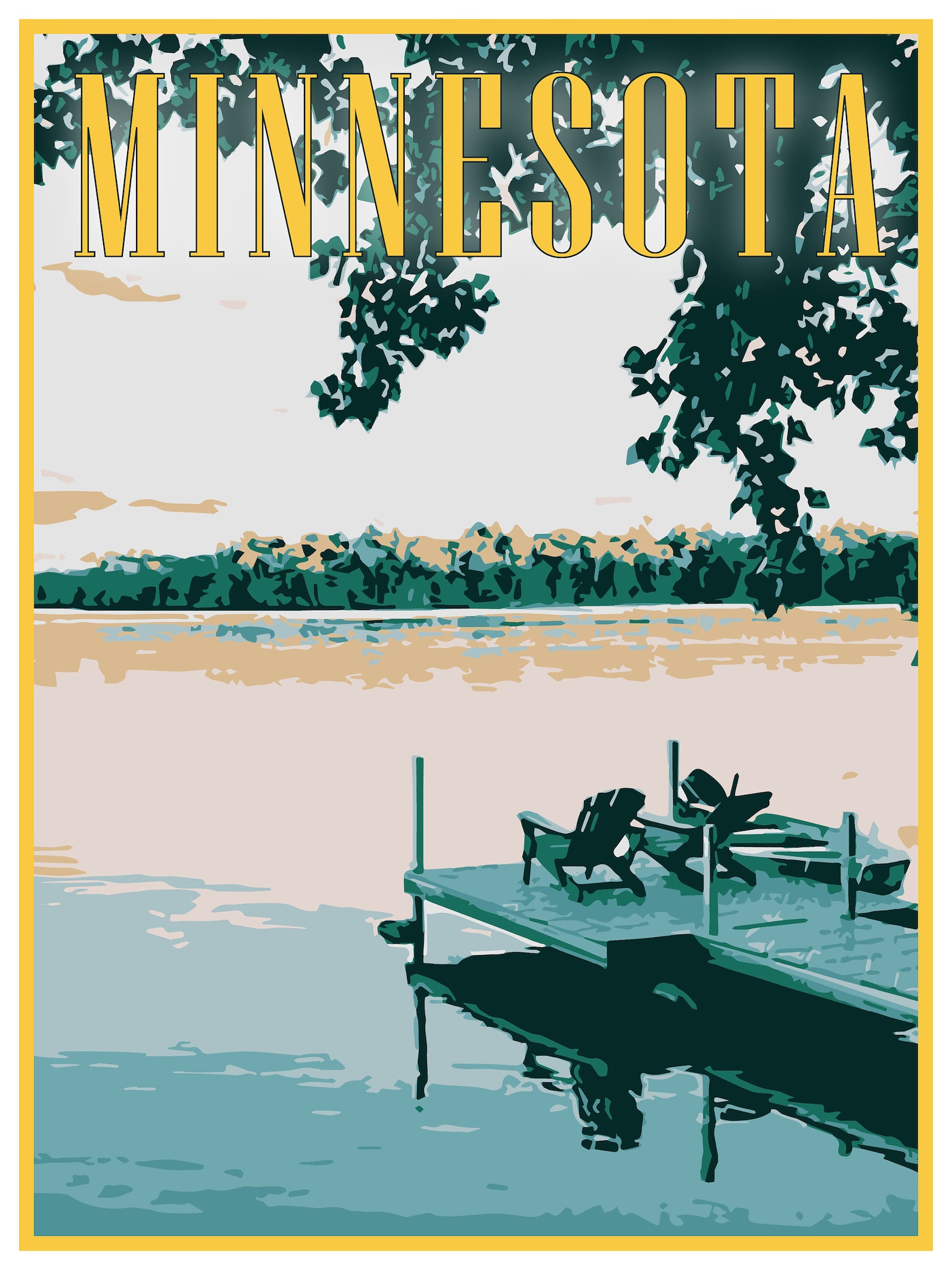 Minnesota Travel Poster Vintage Style Posterhome Wall Art - Etsy