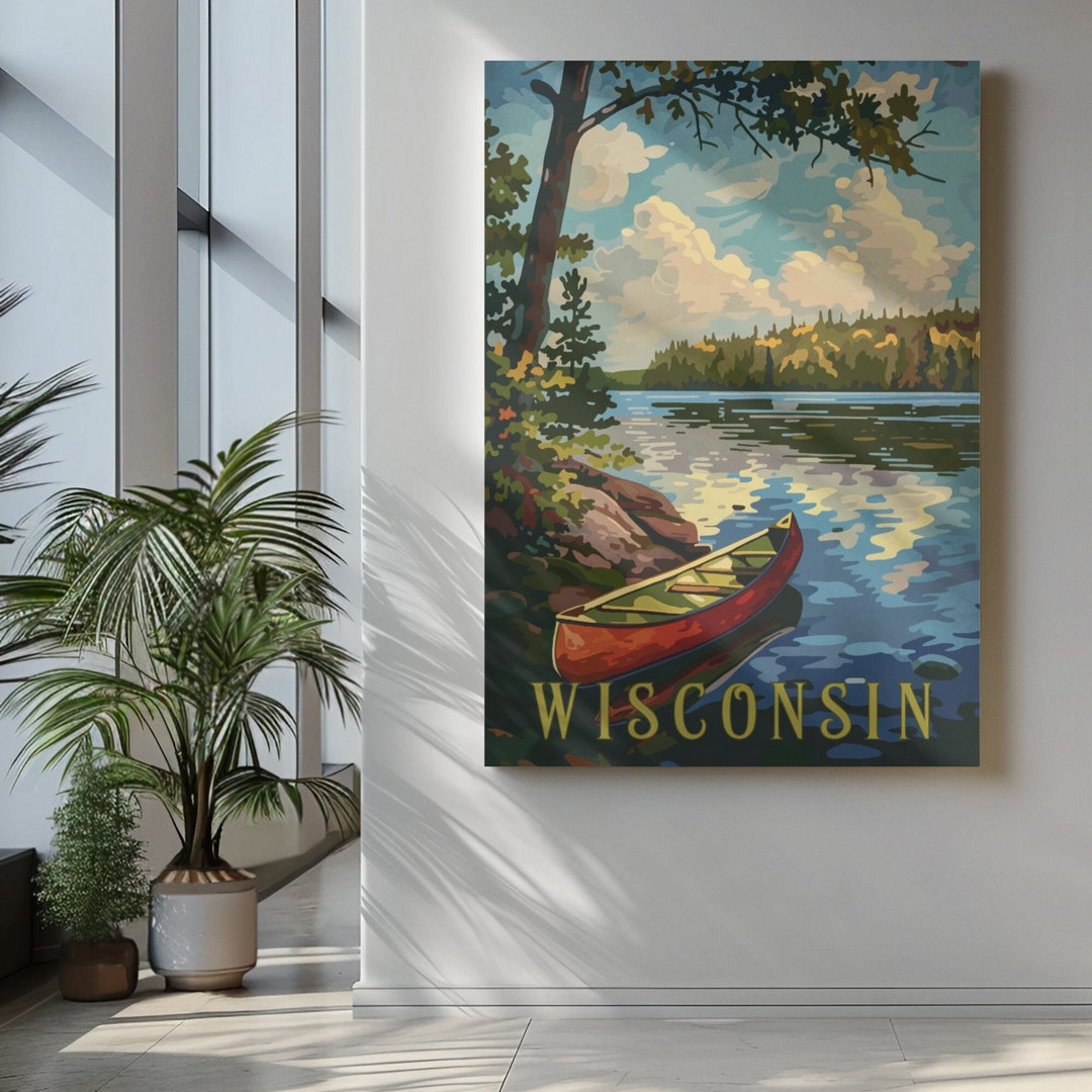 Digital Wisconsin Travel Poster, Vintage Style Digital Poster, Home ...