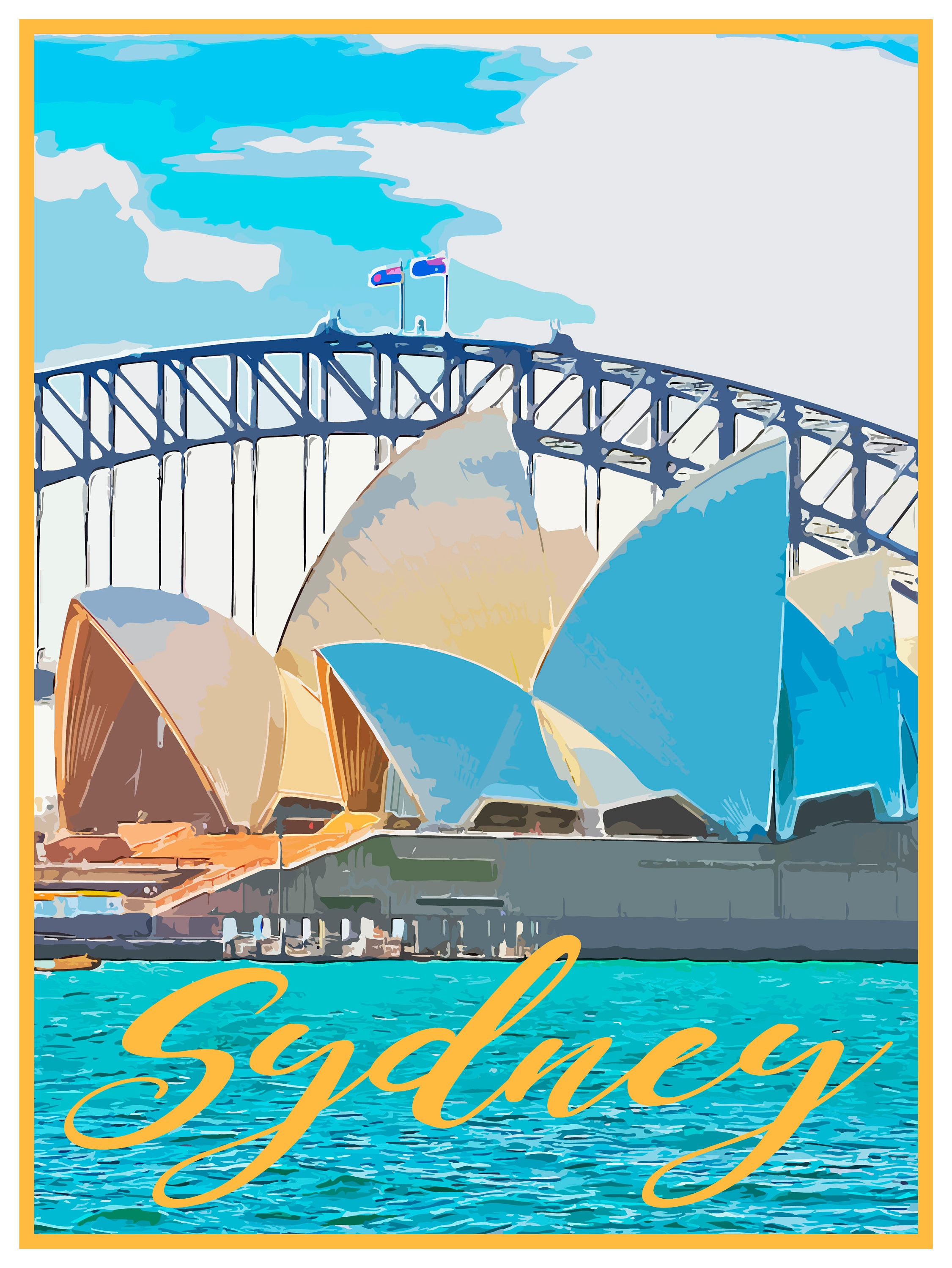 Sydney Travel Poster: Vintage Serigraph Art Print - Etsy