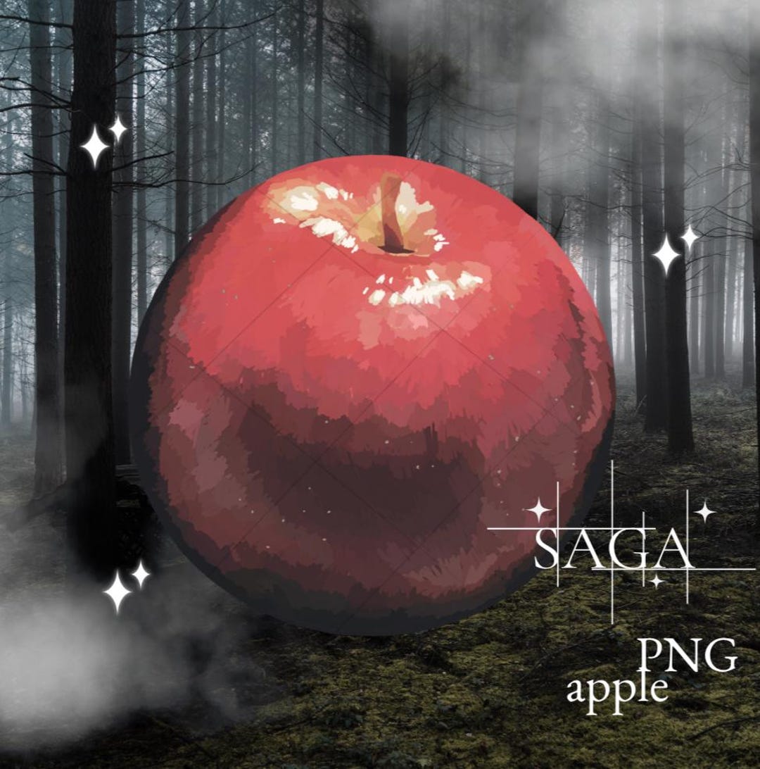 Twilight Saga Inspired Apple Painting: High-res PNG Digital Download - Etsy