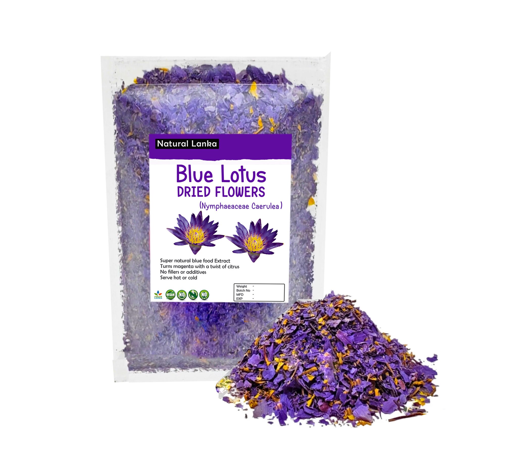 PRE-GROUND Egyptian Blue Lotus Petals & Stems Blend • Nymphaea Caerulea ...