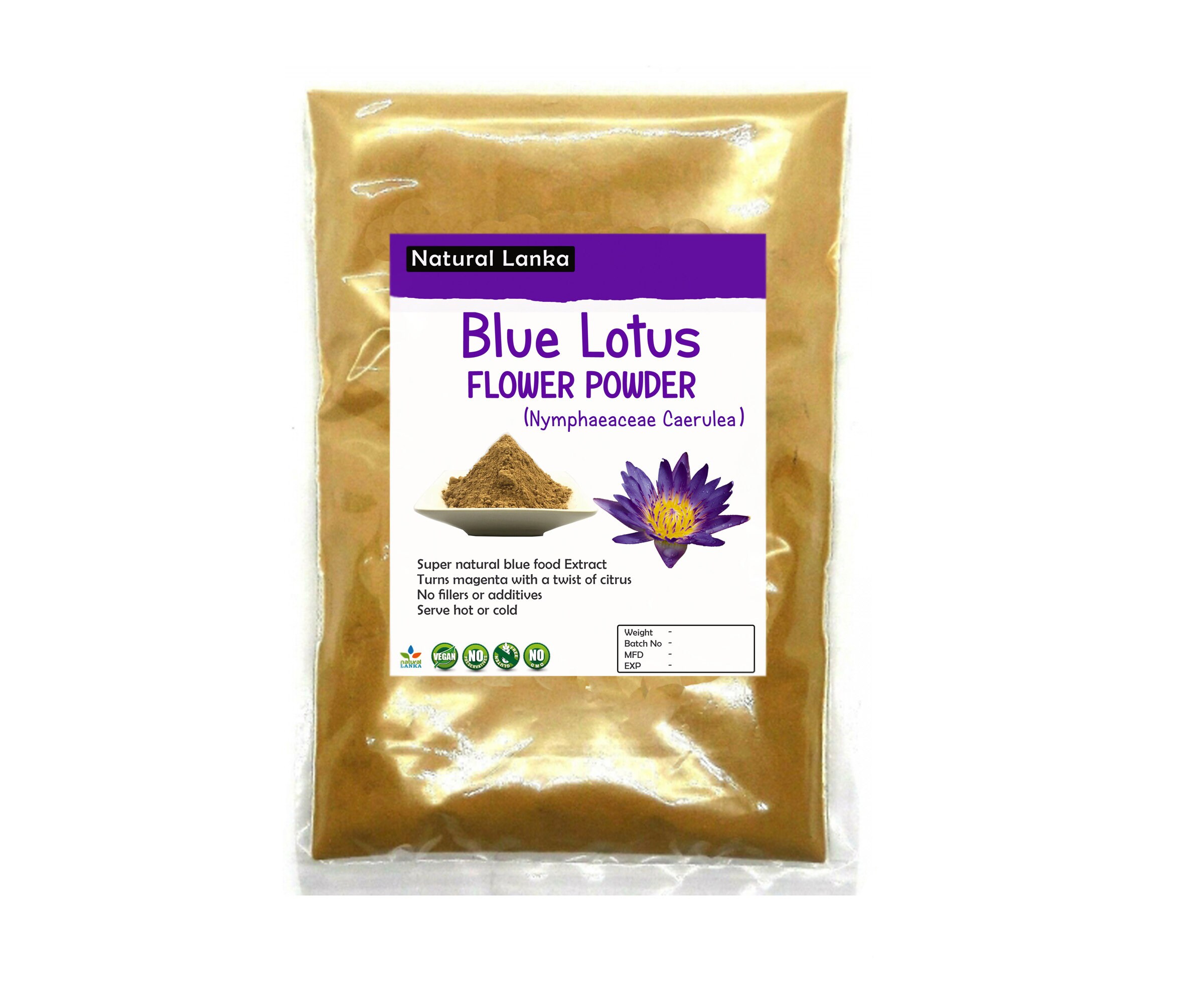 Organic Blue Lotus Powder Extract Egyptian Blue Lotus Nymphaea Caerulea ...
