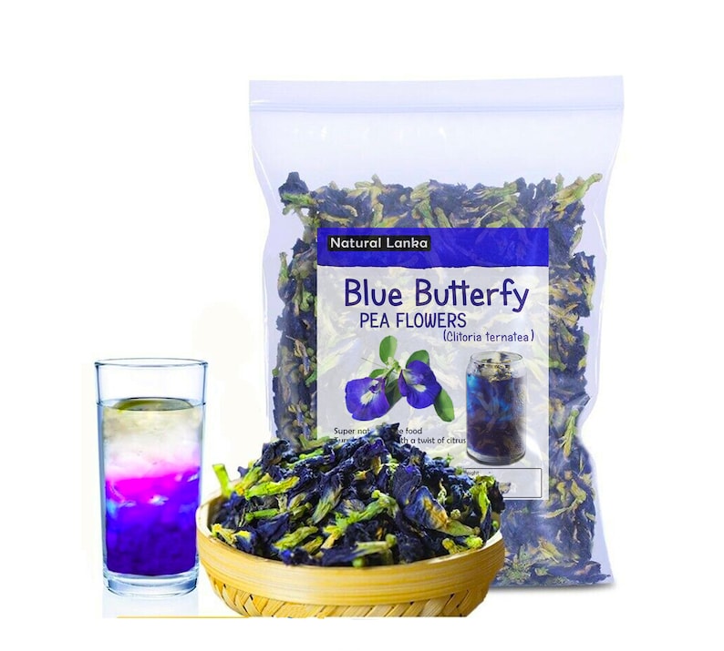 100% Organic Butterfly Pea Flower Tea Clitoria Ternatea Herbal Tea ...