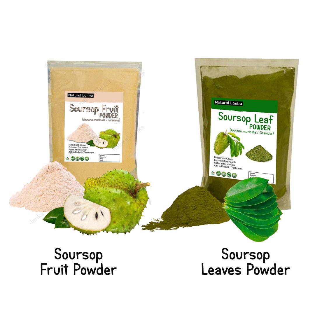 Organic Soursop Leaves Powder & Fruit Powder / Dried Guanabana/ Graviola/ Annona Muricata ...