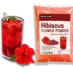 Organic Hibiscus Powder (hibiscus Sabdariffa) Dried Hibiscus Flowers ...