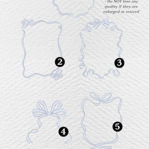 Hand Drawn Bow Border Frame Illustrations SVG, Bow Border Frame in SVG ...