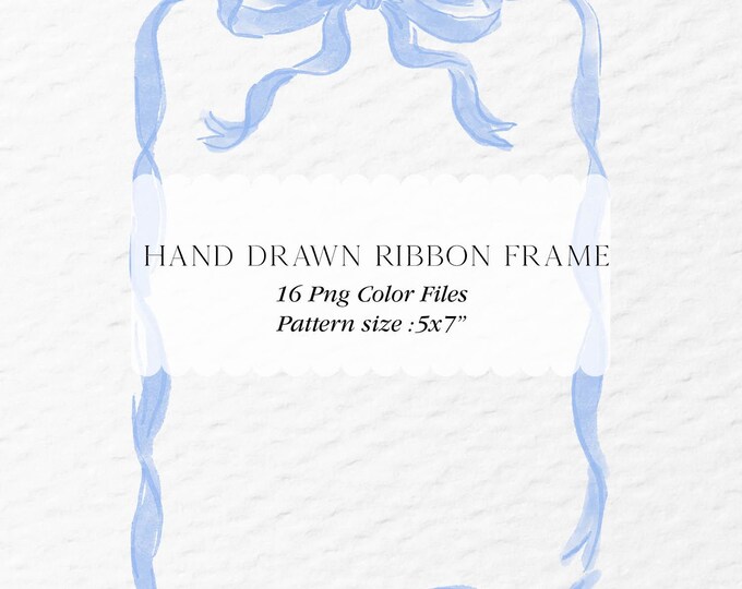 Watercolour Bow Border Frame PNG, Watercolour Bow Graphic, Watercolour ...