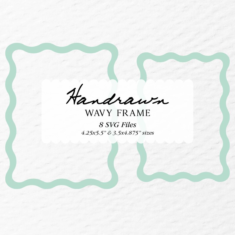 Wavy Frame SVG Wedding Invitation, Die Cut Template, 4.25x5.5 and 3.5x4 ...