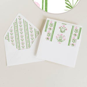 Grandmillennial Green Stripe Pink Flowers Watercolor Clipart ...