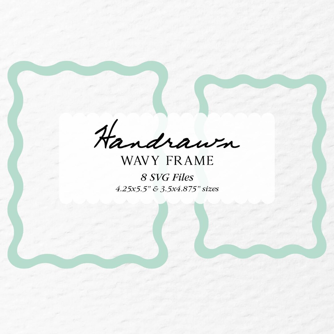 Wavy Frame SVG Wedding Invitation, Die Cut Template, 4.25x5.5 and 3.5x4 ...