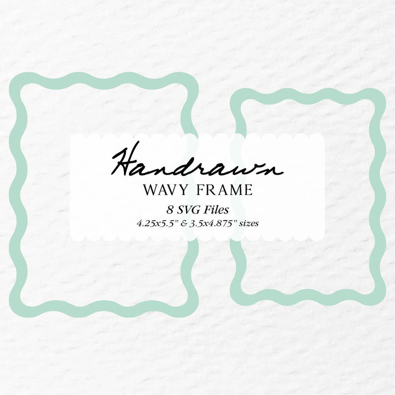 Wavy Frame SVG Wedding Invitation, Die Cut Template, 4.25x5.5 and 3.5x4 ...