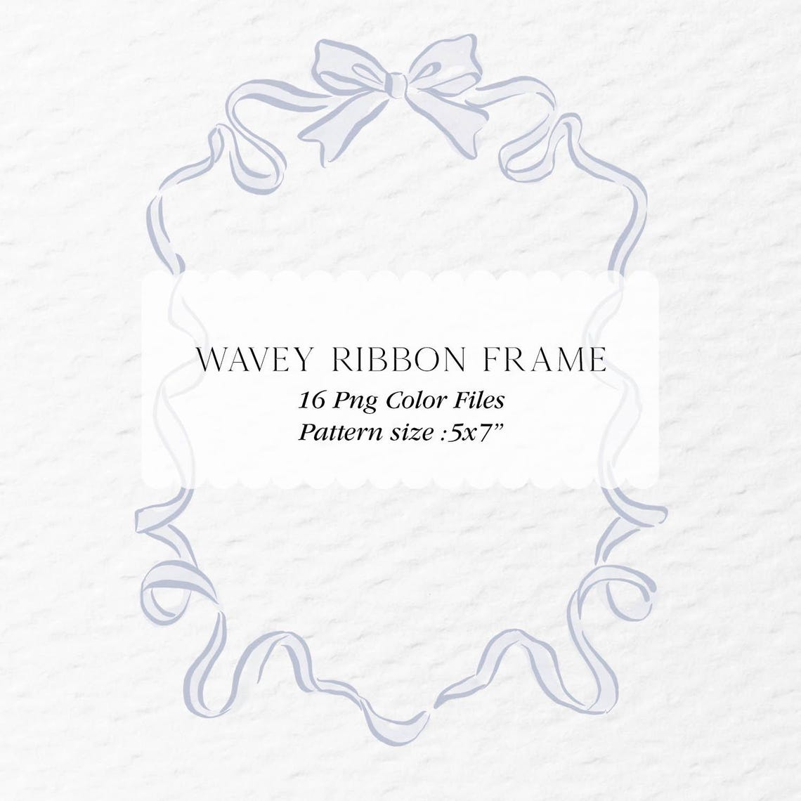 Hand Drawn Bow Border Frame Illustration PNG, Wavy Border With Bow in ...