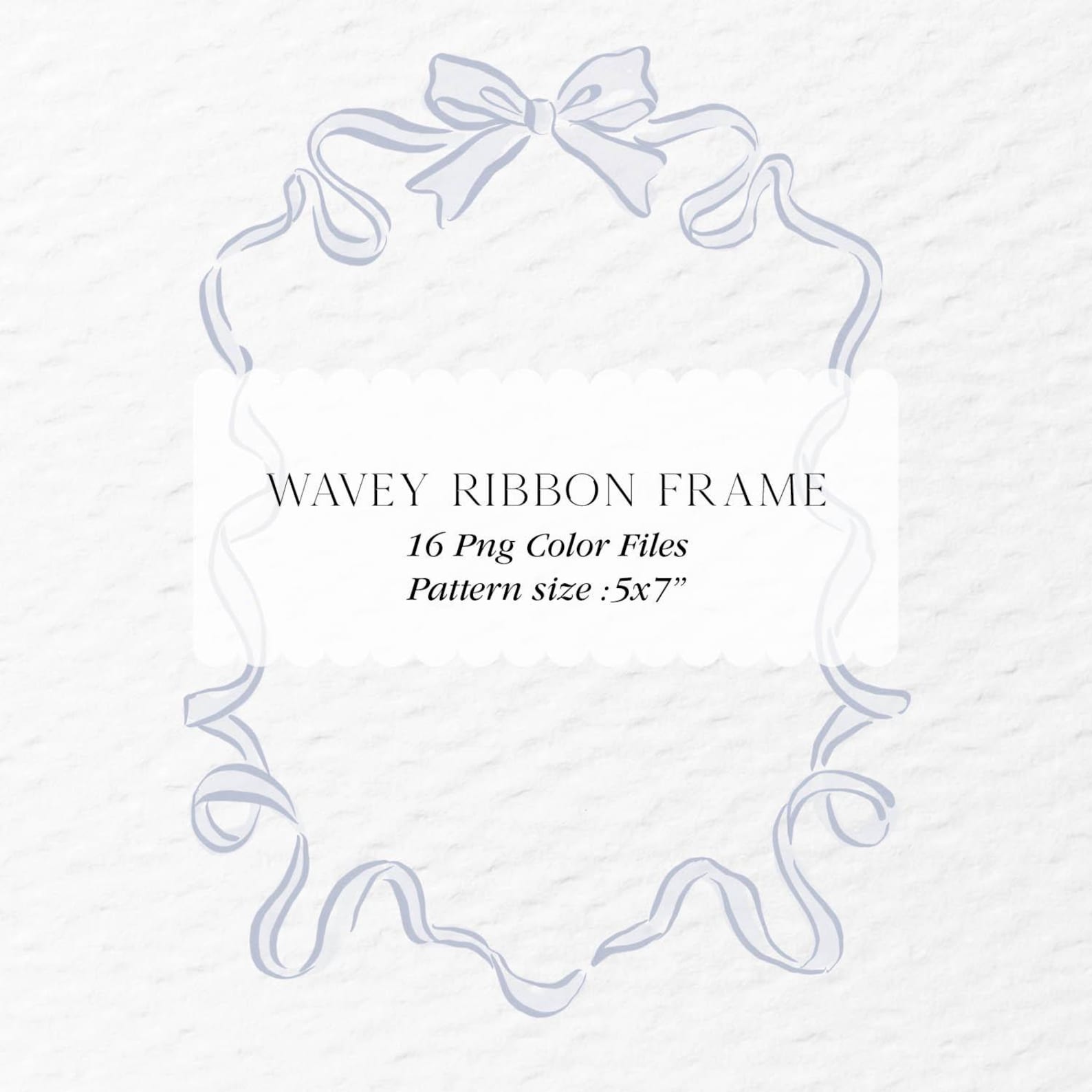 Hand Drawn Bow Border Frame Illustration PNG, Wavy Border With Bow in ...