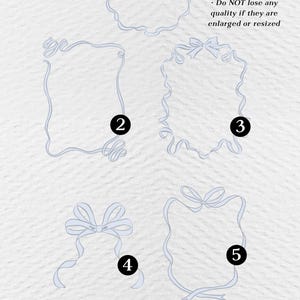 Hand Drawn Bow Border Frame Illustrations SVG, Bow Border Frame in SVG ...