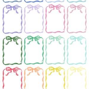 Hand Drawn Bow Border Frame Illustration PNG, Wavy Border With Bow in ...