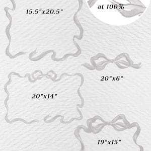 Hand Drawn Bow Border Frame Set, Wavy Border Bow Set Warm Gray, Hand ...