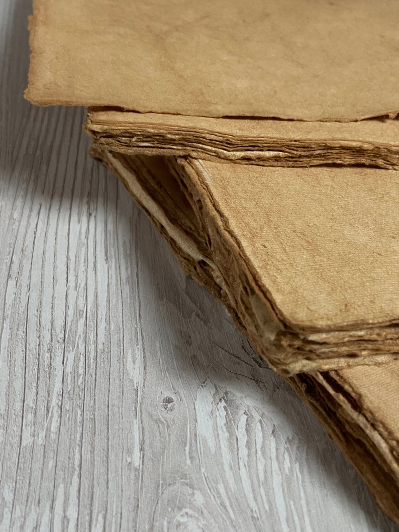 Handmade Papers 25cm X 35cm 200 GSM Rag Paper Deckle Edge Warm Tone ...