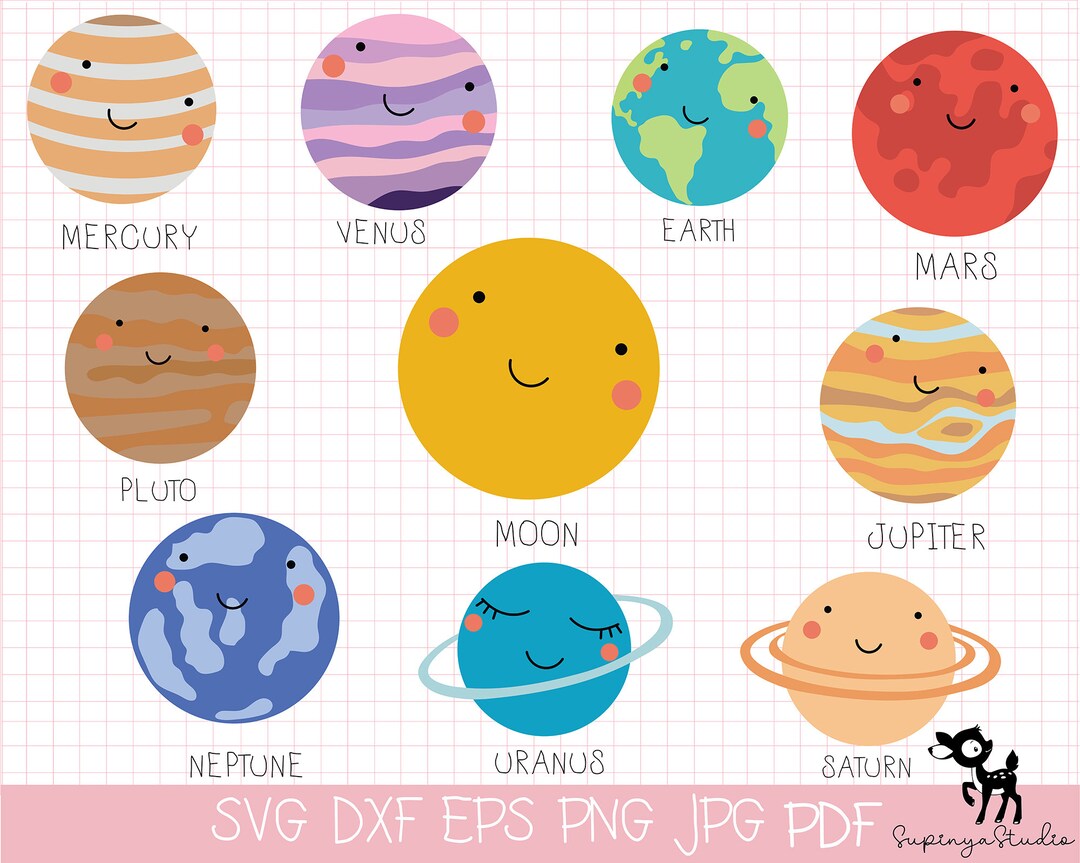 Solar System Clipart Commercial Use, Planets Vector Graphics, Space ...