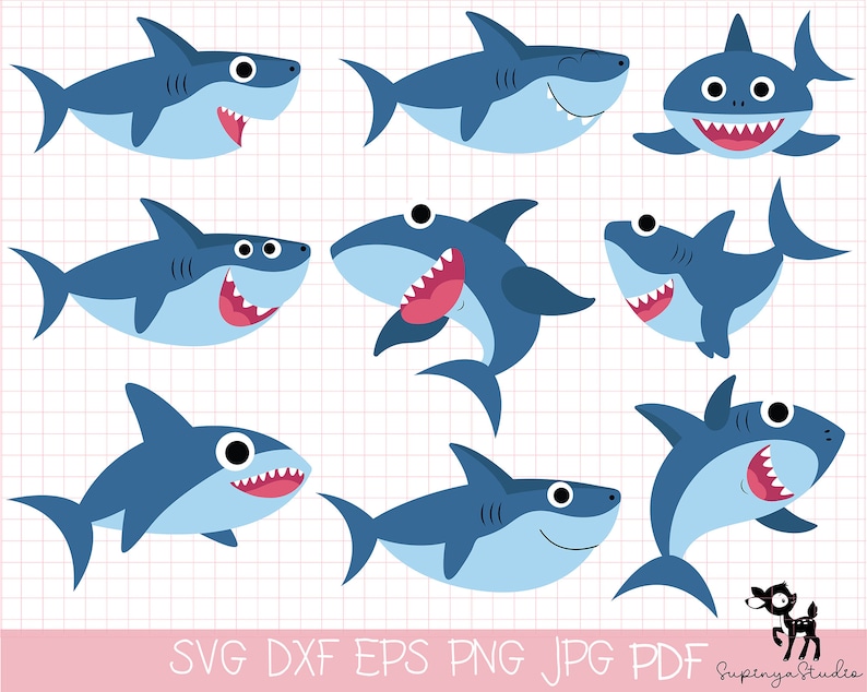 Shark Svg Bundle, Shark Fish Svg, Shark Design Svg, Animal Svg, Baby ...