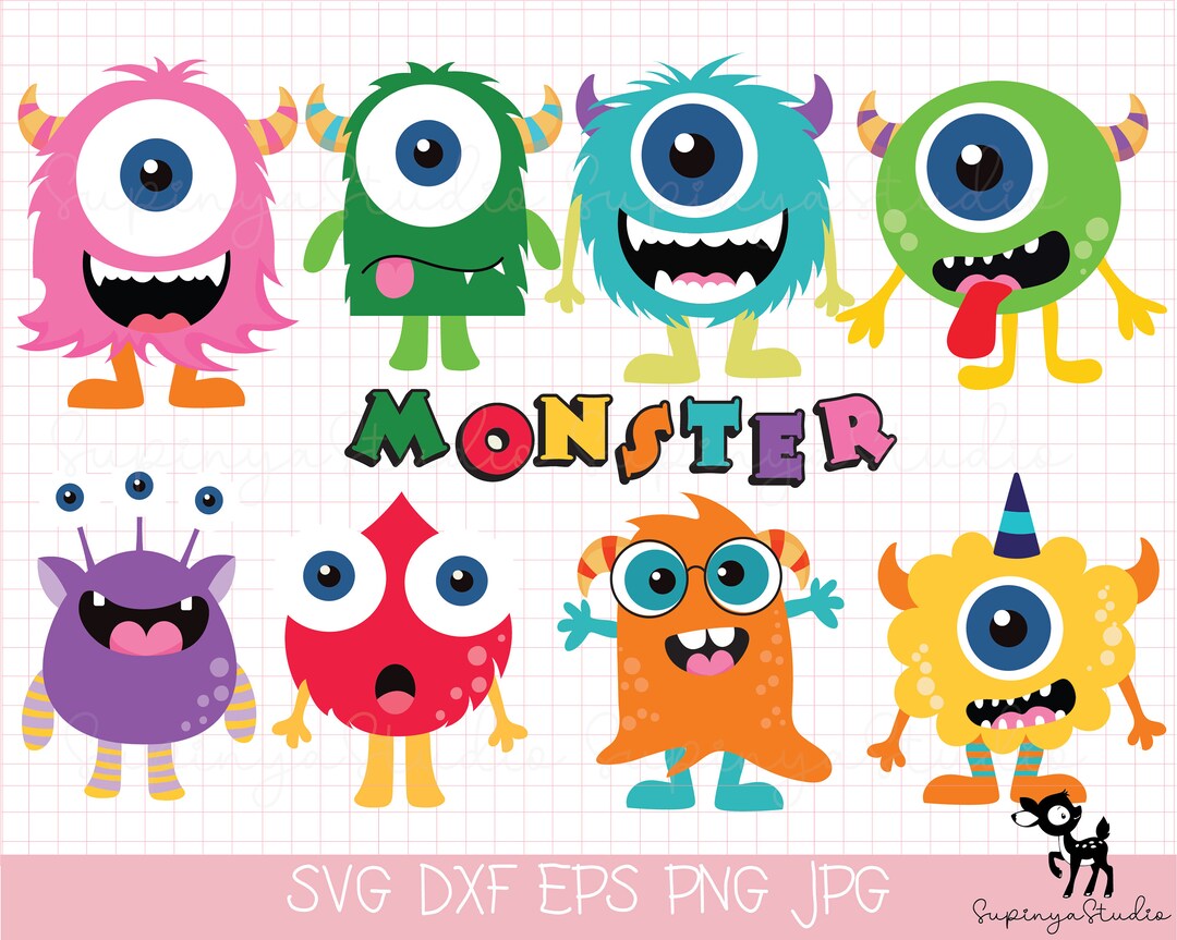 Cute Monster Clipart, Little Monster Clip Art, Funny Silly Peekaboo ...