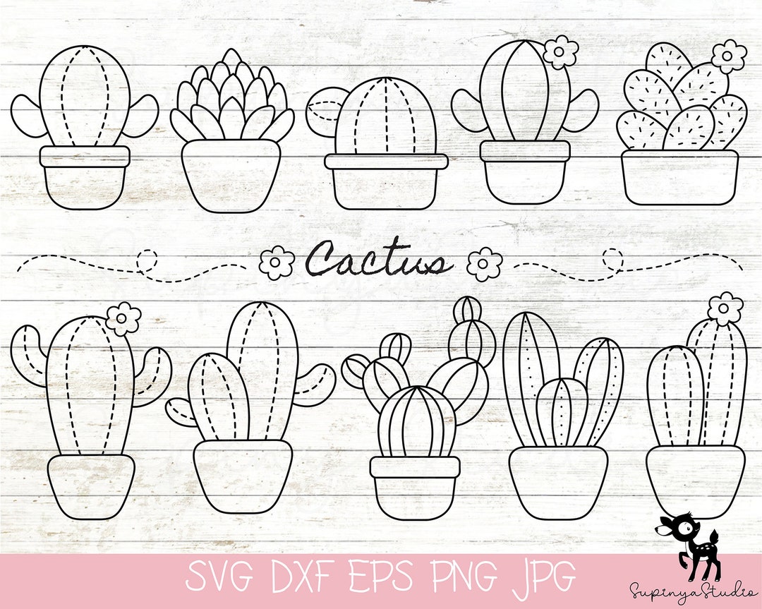Cactus SVG Bundle, Cactus Silhouette,cactus Vector, Plants Svg, Cactus ...