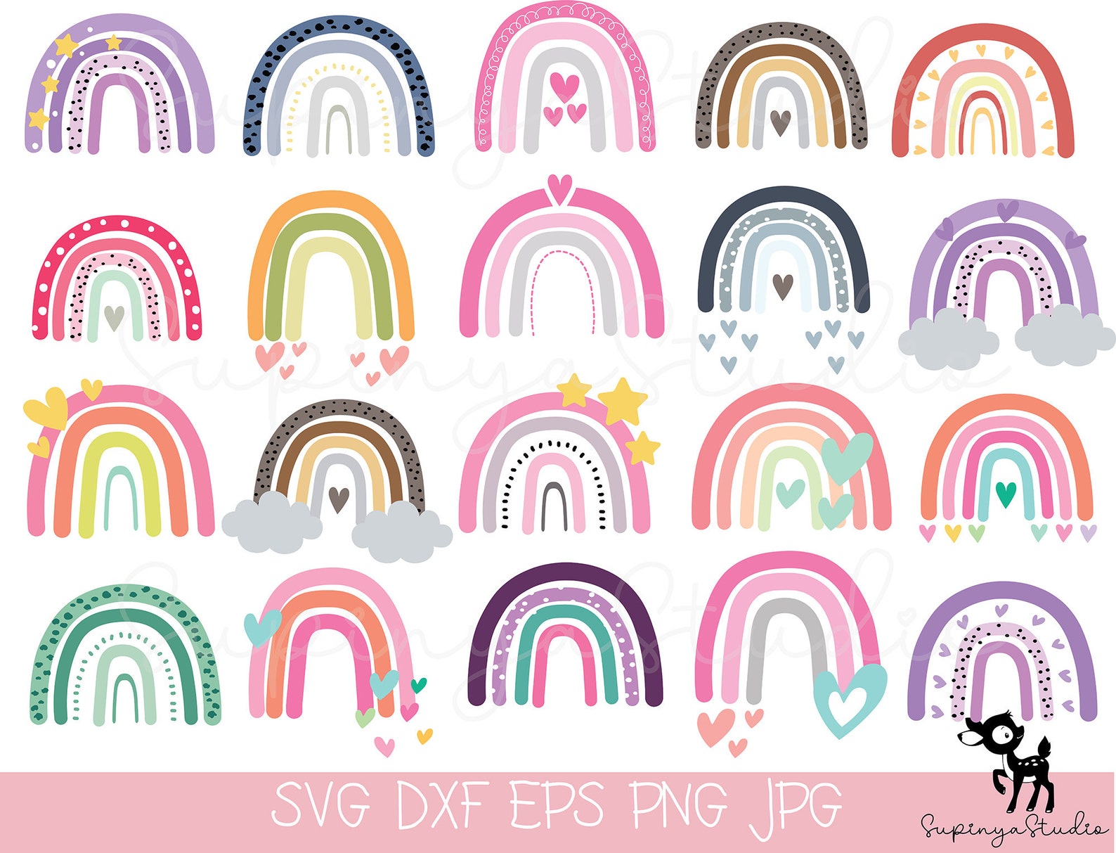 20 Rainbow SVG Rainbow Clipart Svg Rainbow Cut File Nursery - Etsy UK