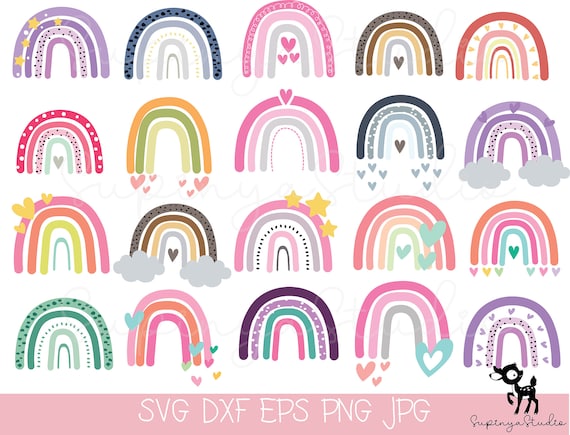 20 Rainbow SVG Rainbow Clipart Svg Rainbow Cut File Nursery - Etsy ...