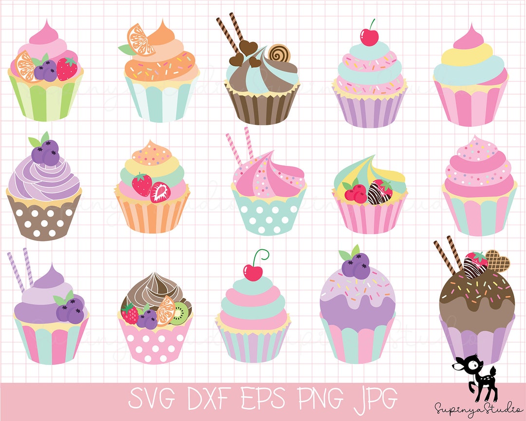 Cupcake Clipart, Dessert Vector, Bakery PNG SVG EPS, Cricut Files - Etsy