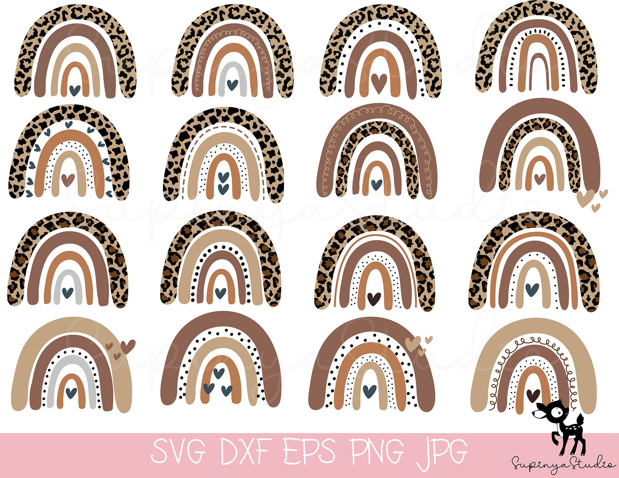 Leopard Rainbow Svg,rainbow SVG Cut Files,boho Rainbow Svg, Leopard Svg ...