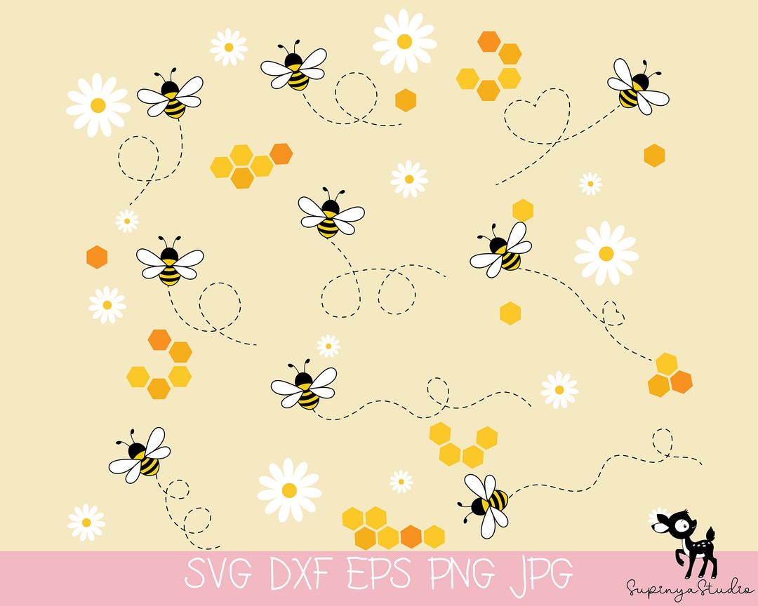 Bee Love, Honey Bee Svg ,daisy SVG ,bee Happy, Daisies SVG ,PNG Files ...