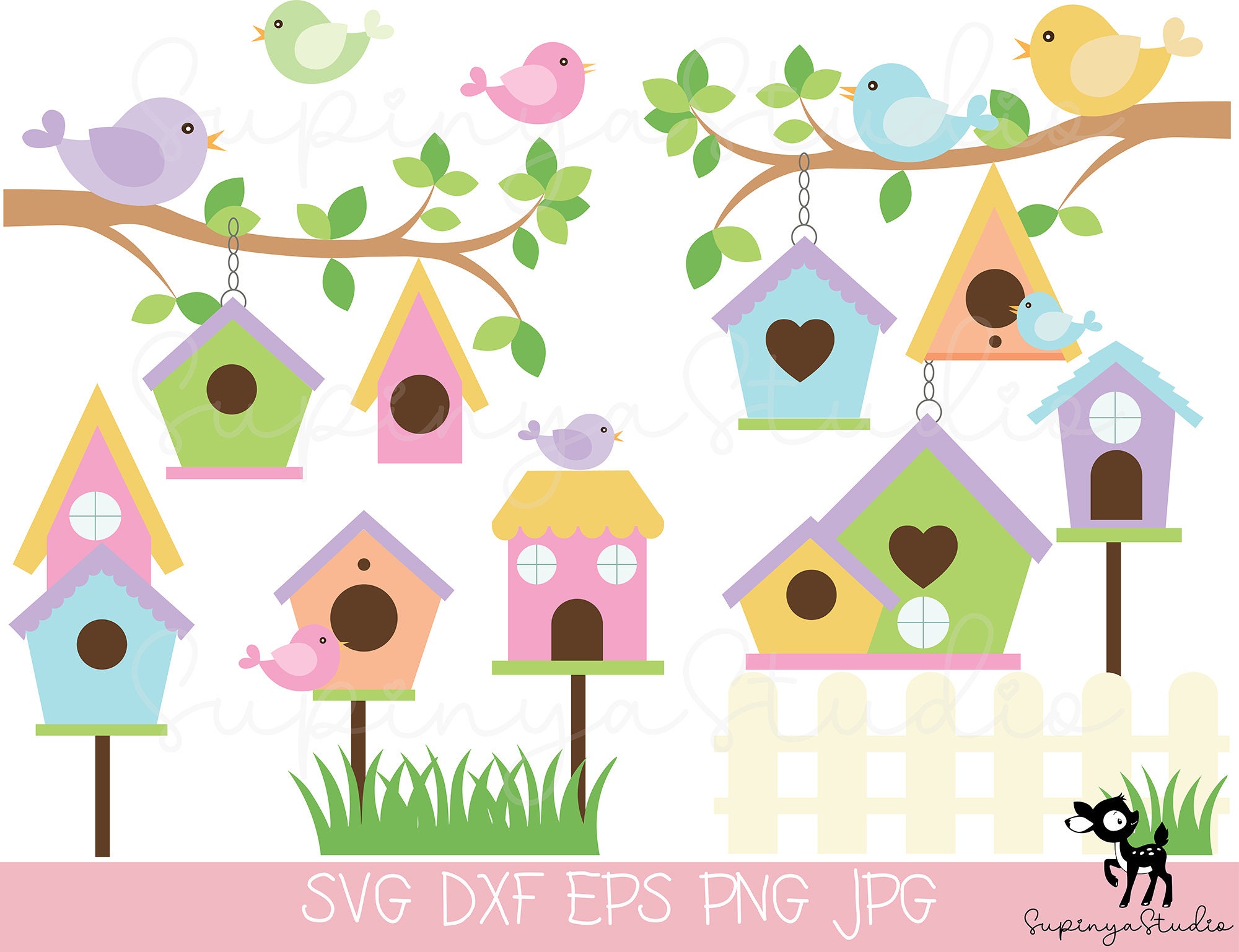 Whimsical Birdhouse Clipart