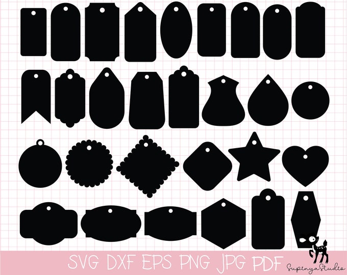 Gift Tag SVG Bundle, Tags Template, Label ,gift, Custom ,cut File ...
