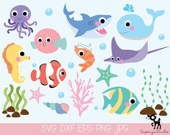 Under the Sea SVG, Sea Animals SVG, Ocean Svg, Under the Sea Clipart ...