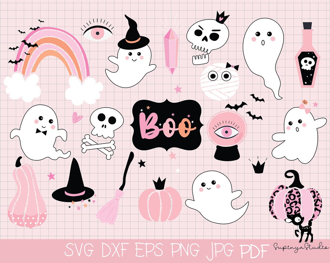 20 Halloween Pink Svg, Cute Pink Svg, Halloween Girl Svg, Pumpkin Svg ...