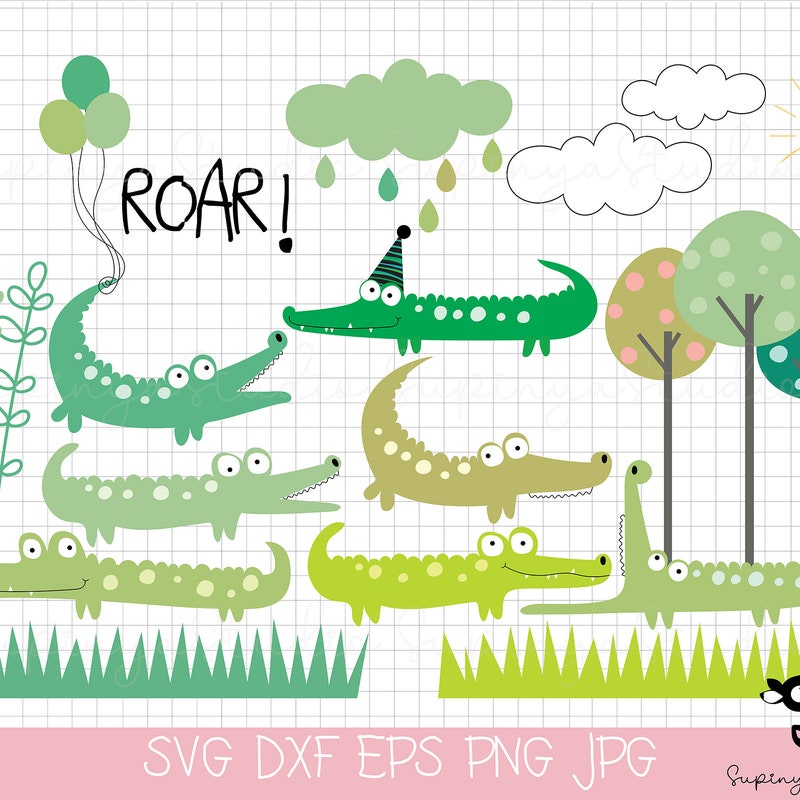 Alligator Clip Art - Etsy
