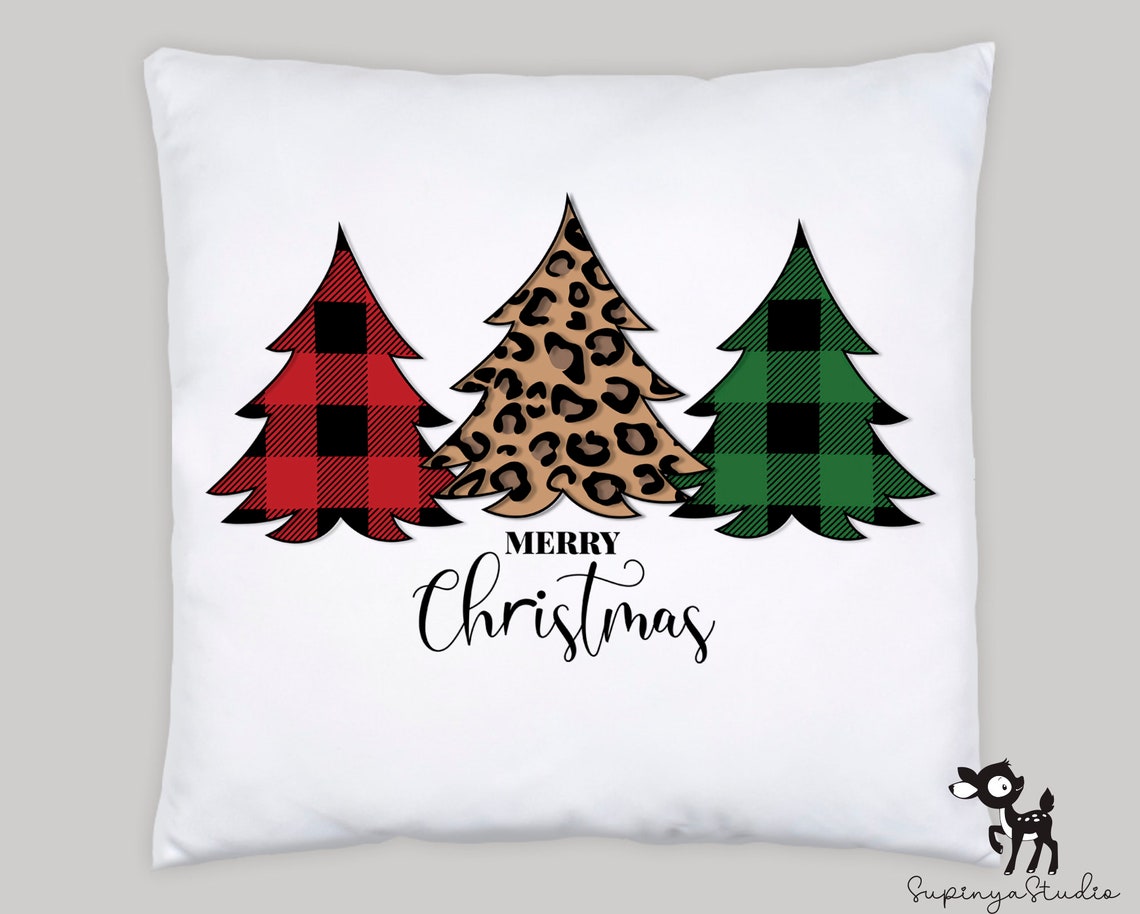 Buffalo Plaid Cheetah Tree Svg Bundlemerry Christmas - Etsy