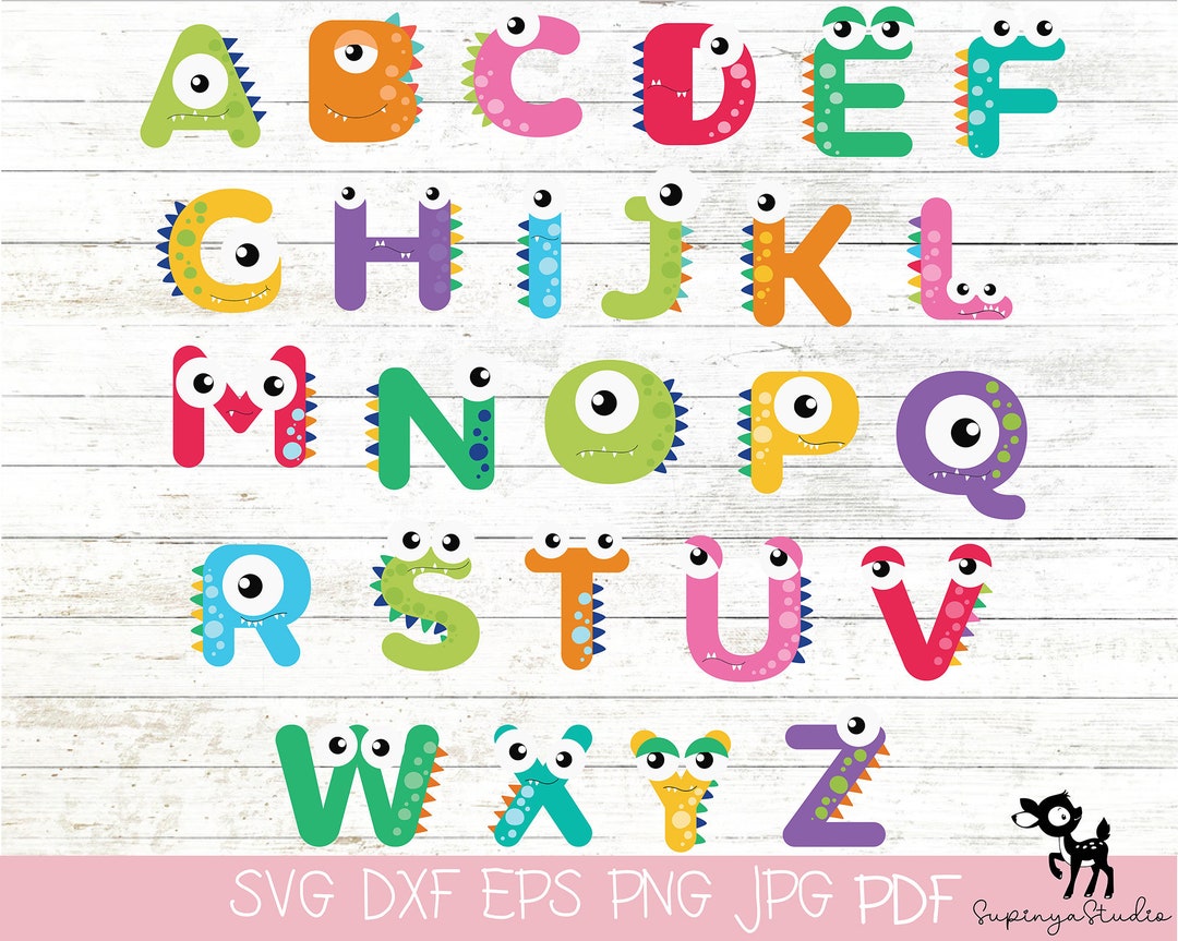 Cute Dinosaur Alphabet Clipart, Alphabet Letters, School Clipart, ABC ...