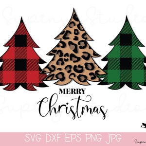 Buffalo Plaid Cheetah Tree Svg Bundle,merry Christmas Svg,christmas ...
