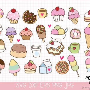 Kawaii Sweets Clipart Cute Sweet Candy Clipart Food Cake Donut Cupcake ...